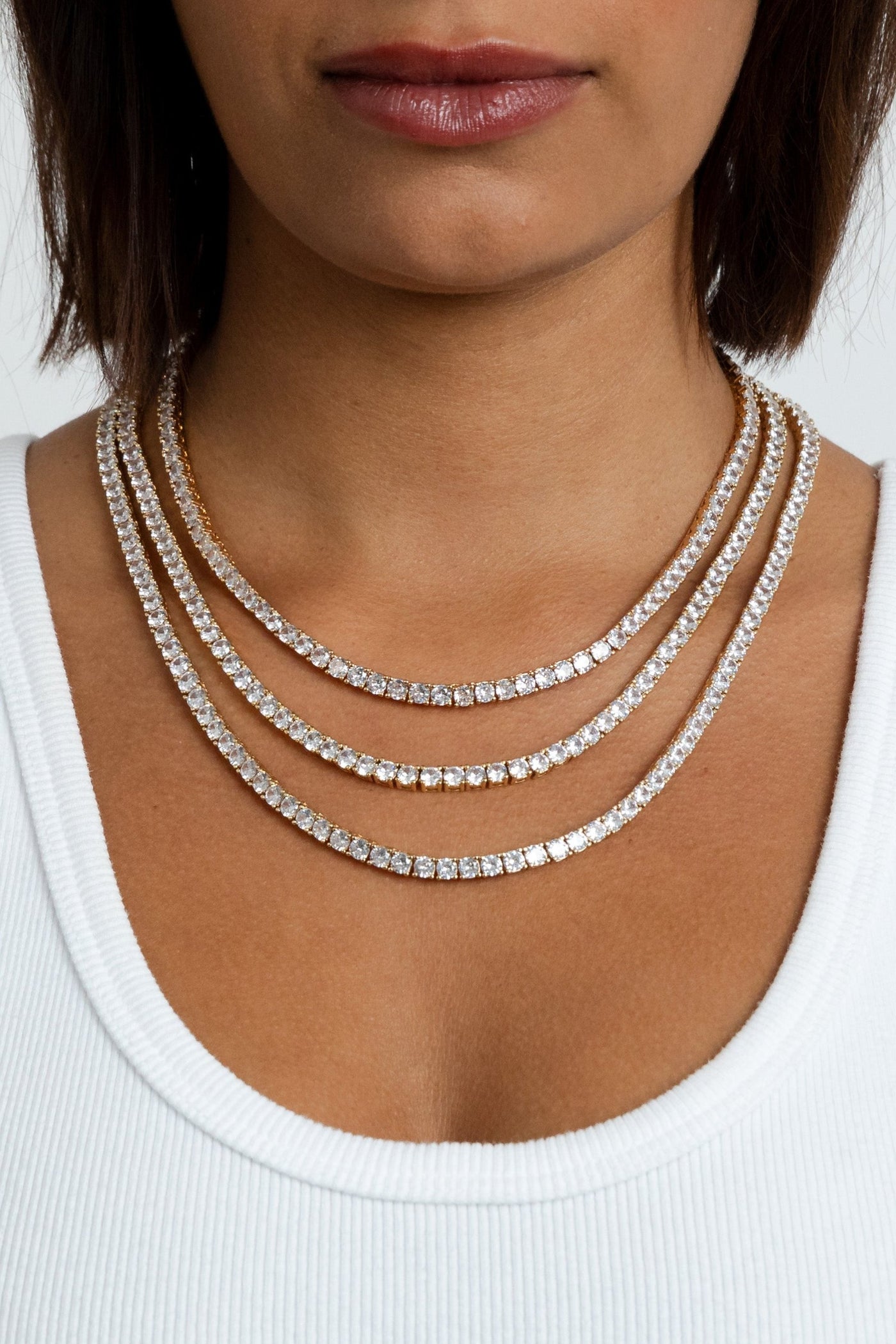 Audrey Gold Tennis Necklace | Miranda Frye
