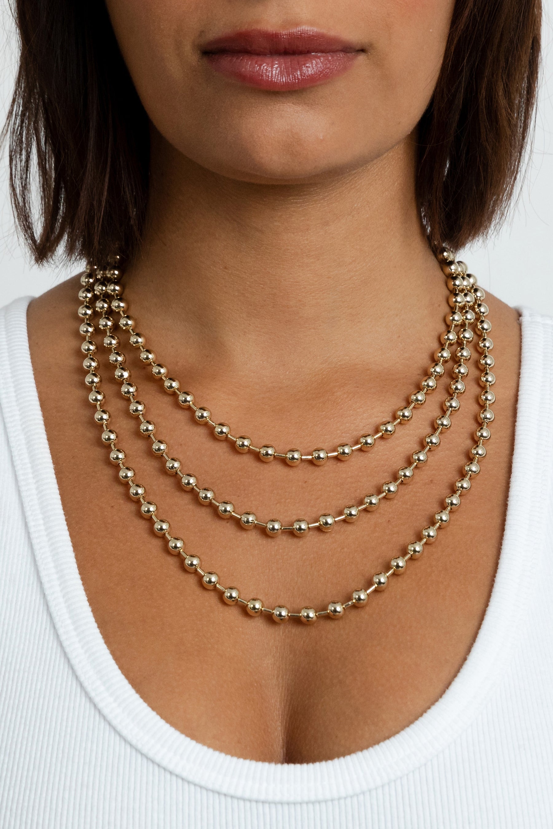 Boston Gold Ball Chain Necklace | Miranda Frye