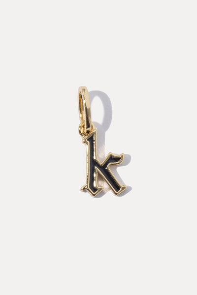 Enamel Initial Letters Gold Charm | Miranda Frye