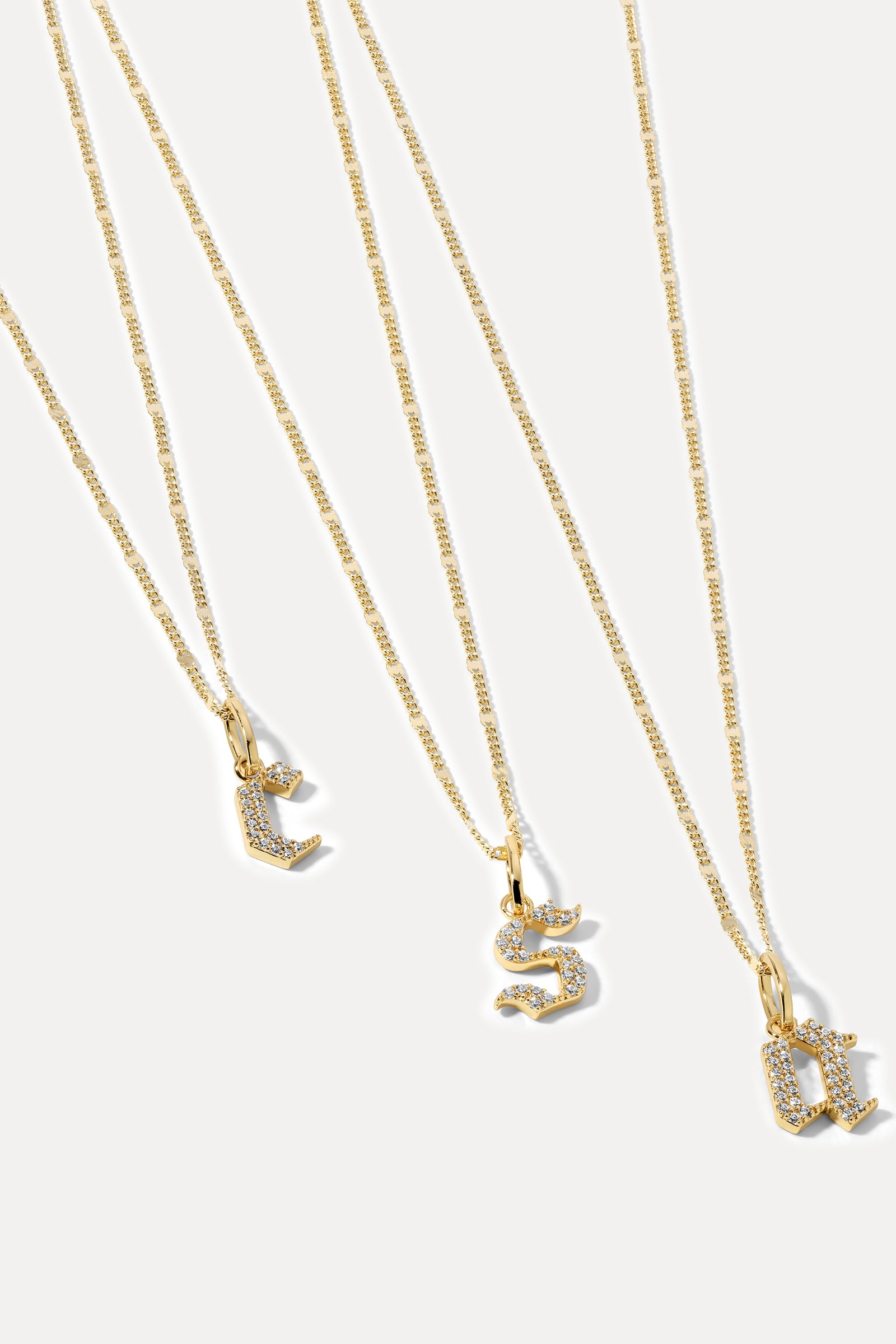 Gothic Letter Necklace | Women's Gold Initial Jewelry