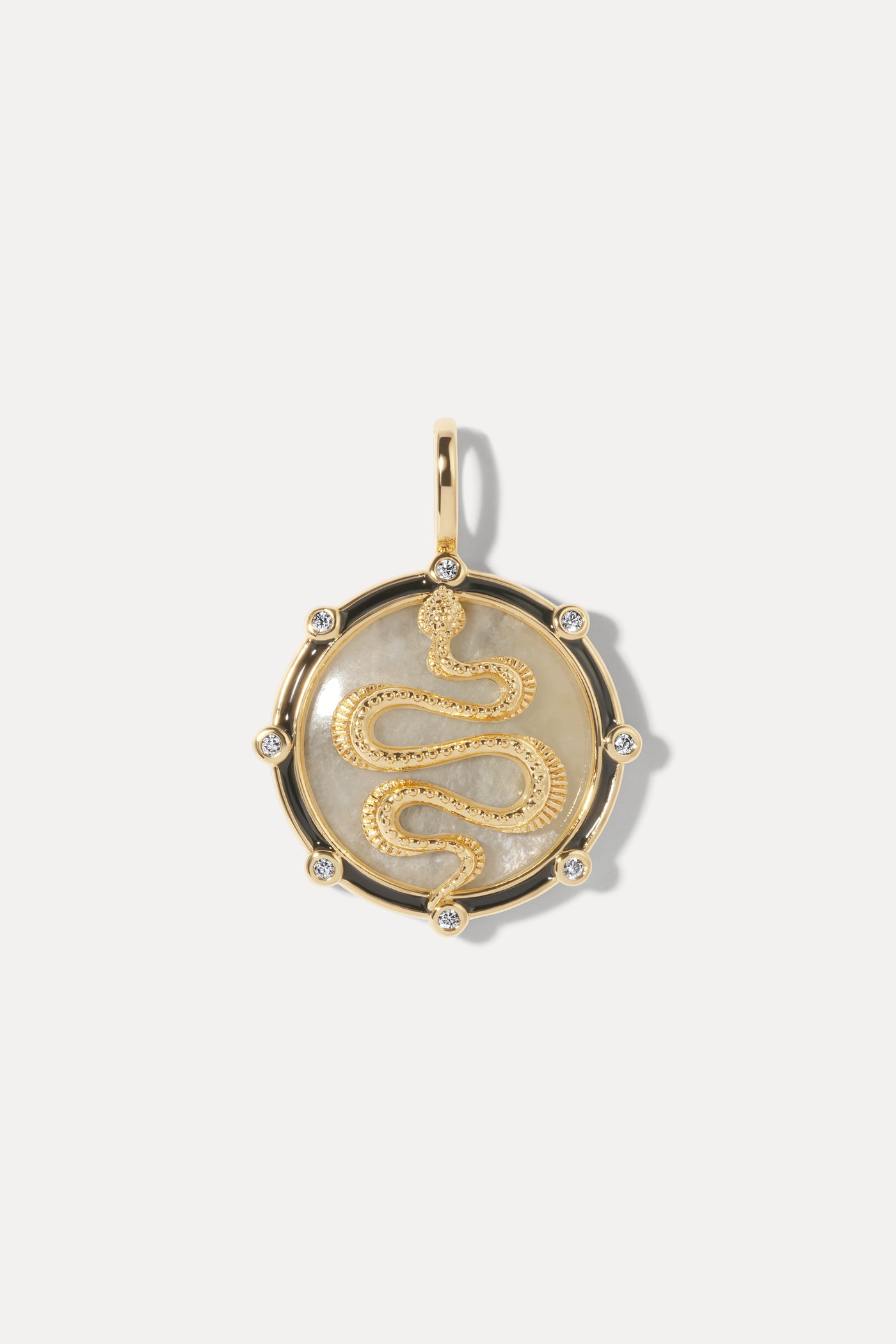 Moonstone Snake Charm | Women's Gold Jewelry