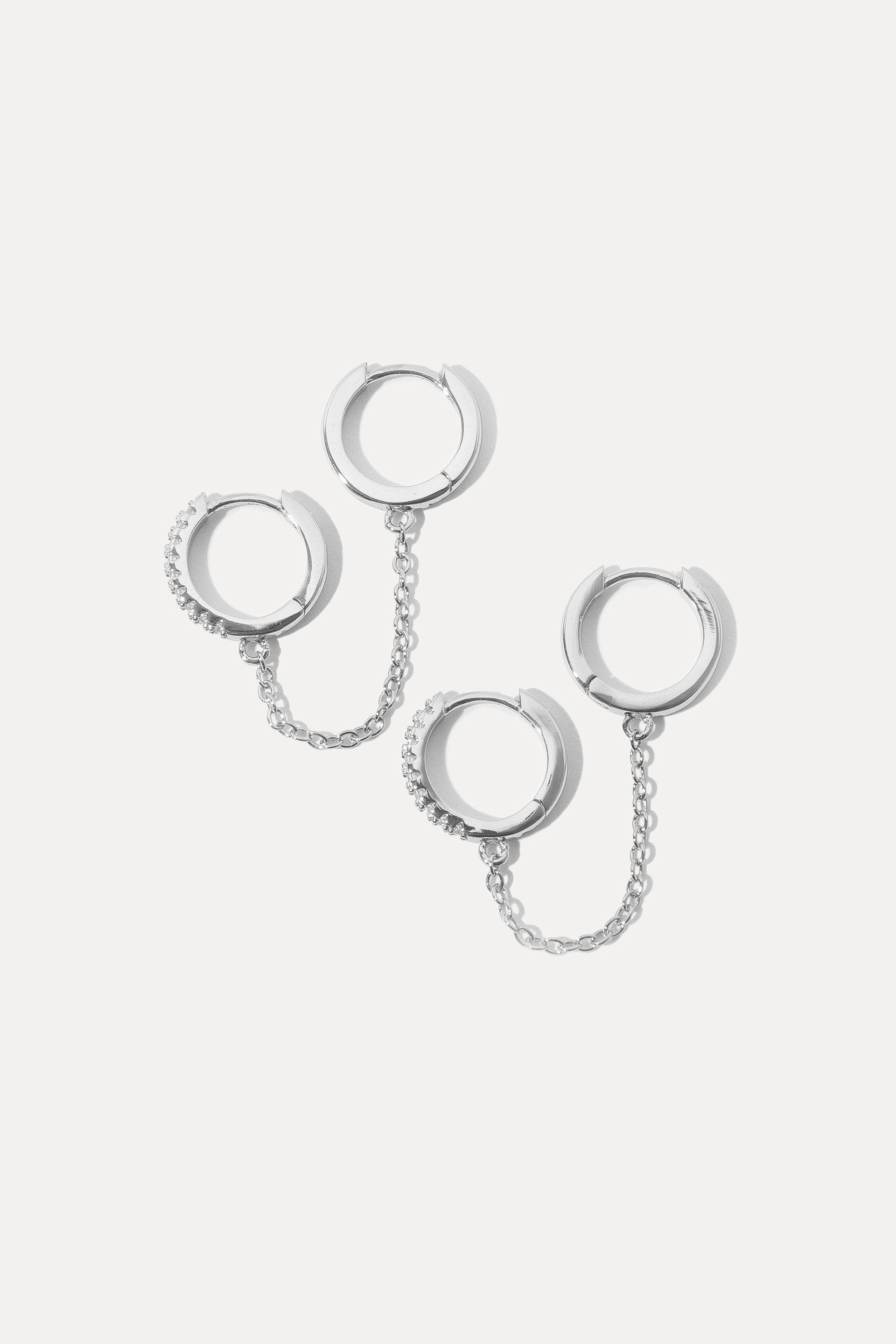 Elliot Double Hoops | Women's Silver Earrings