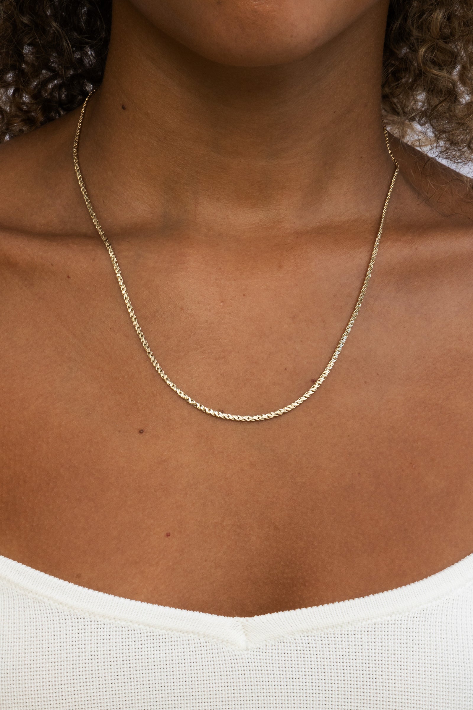 Swedged Rope Chain | Women's 14K Gold Necklace