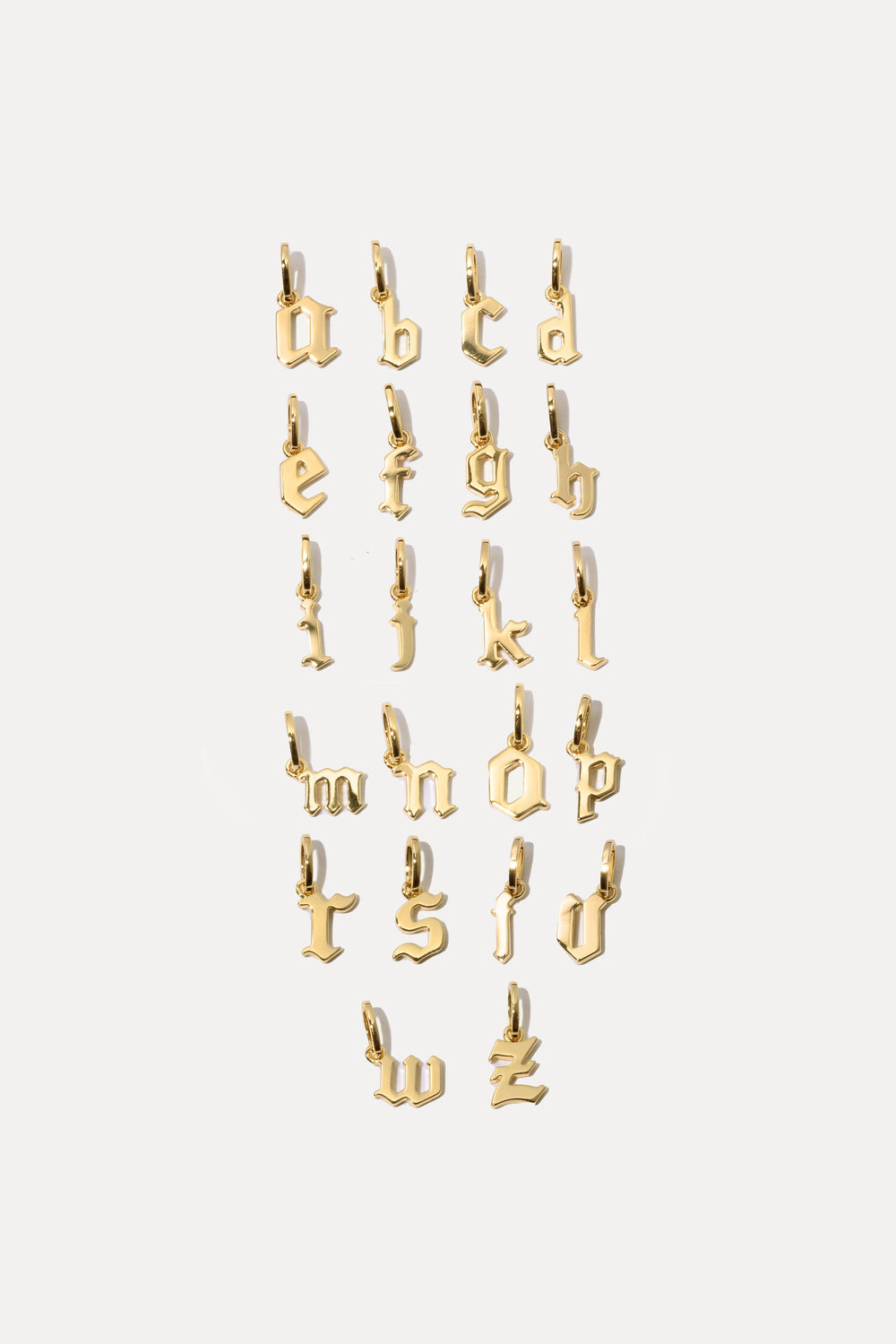 Petite Gothic Letter Initial Charm | Women's Gold Jewelry