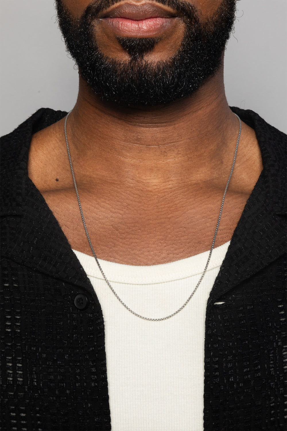 Jackson Sterling Silver Rounded Box Chain Necklace | Miranda Frye