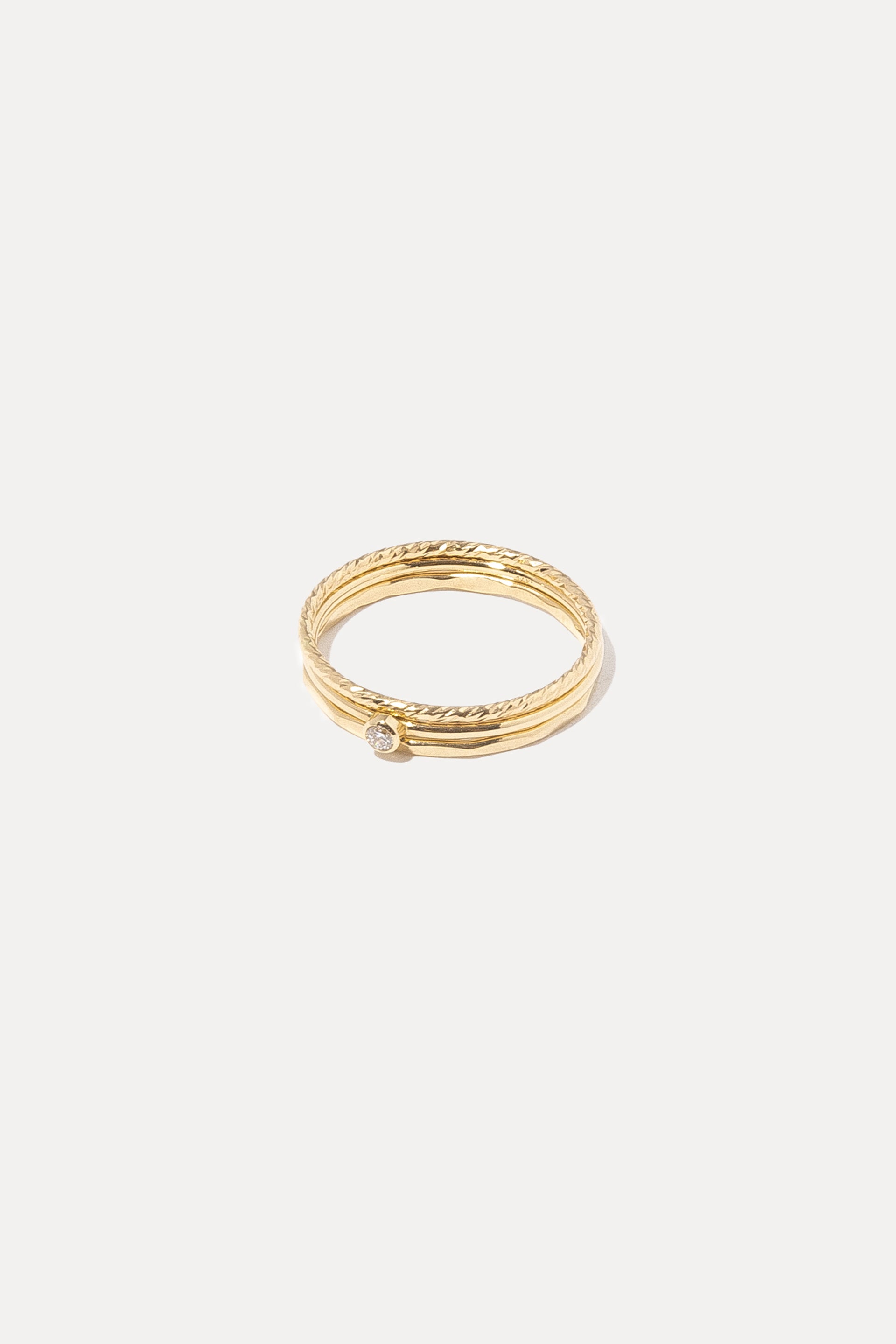 Petite Diamond Stacking Ring Set | Women's 14K Gold