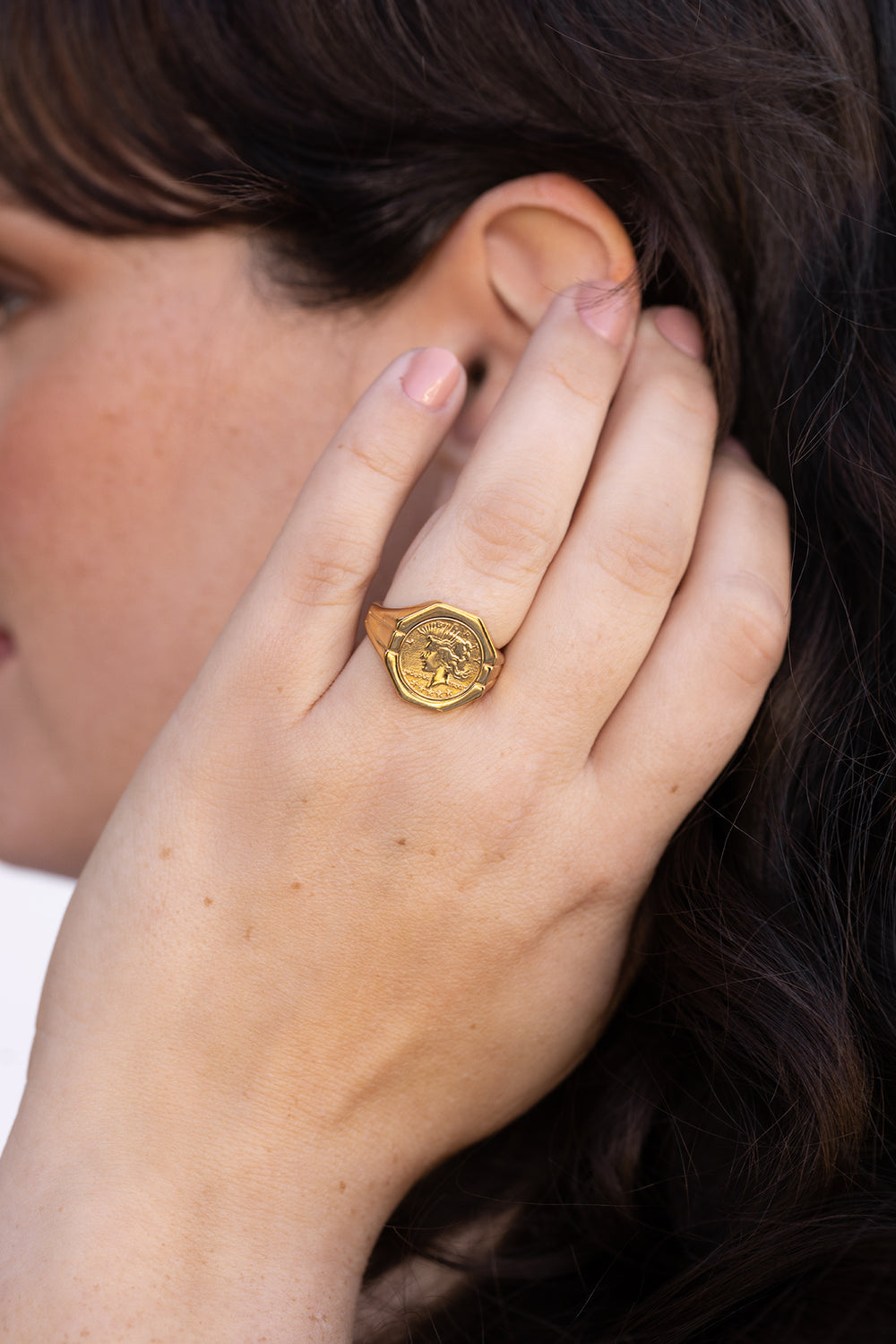 Coin Signet Ring | Women's Gold Jewelry